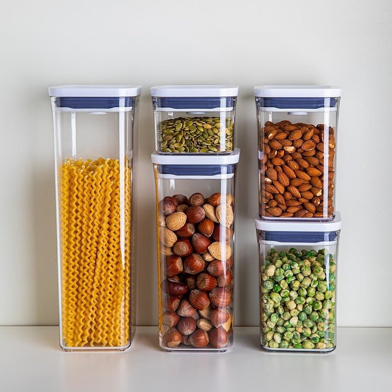 【團購/免運】OXO POP正方按壓保鮮盒5入組(0.4L+1L*2+1.6L+2.1L) 美國OXO｜廚具人氣榜 - Pinkoi