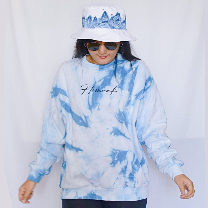 Indigo Long Sleeve Sweater Oversize - HOMRAK - 設計館 HOMRAK 毛衣/針織衫 - Pinkoi