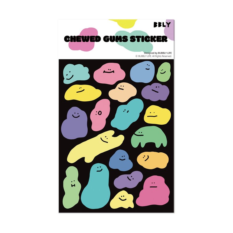 Chewed gums removable sticker BUBBLY LIFE - Pinkoi 限時優惠活動