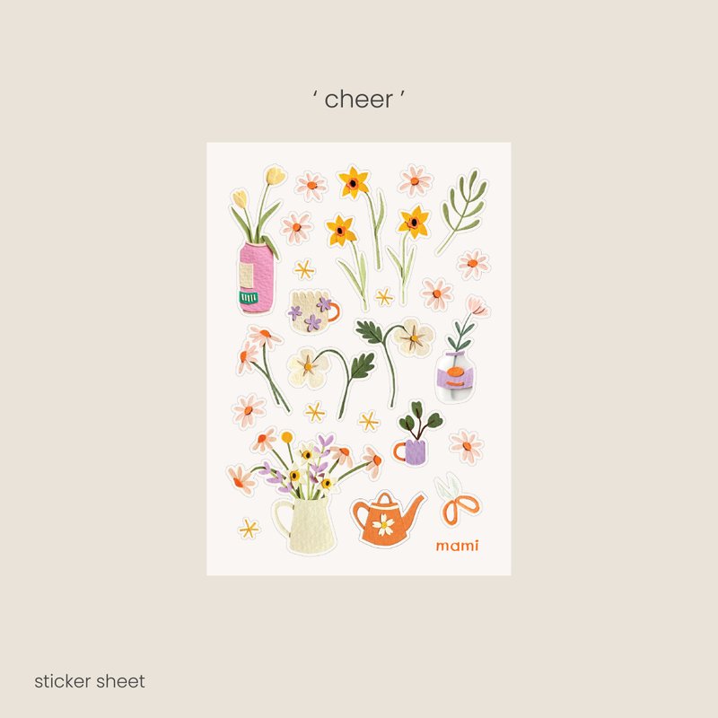 cheer - sticker sheet - 設計館 mami papercraft 貼紙 - Pinkoi