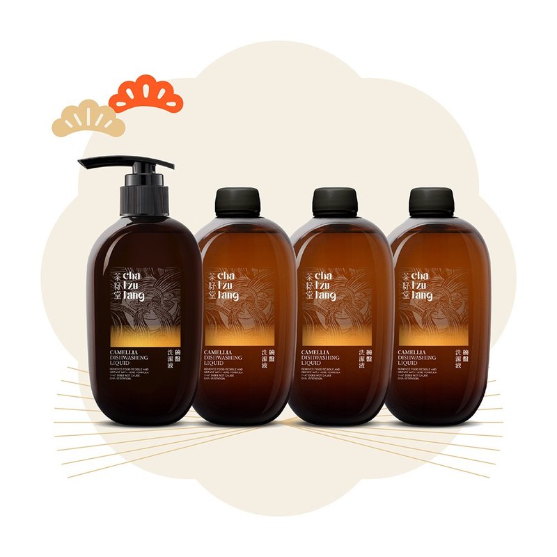 食器洗い洗剤 500mLx3入【苦茶籽粒を入り、肌に優しくて刺激が少ないです】 - ショップ 茶籽堂 chatzutang 食器洗剤 - Pinkoi