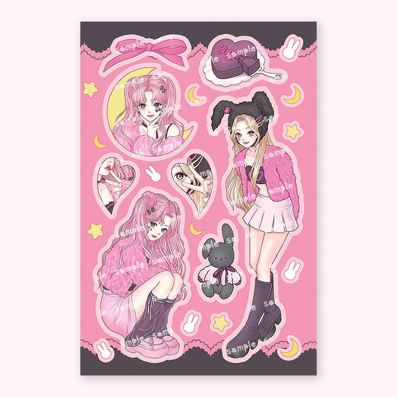 Big Black Rabbit Cut Sticker o1004｜貼紙人氣榜 - Pinkoi