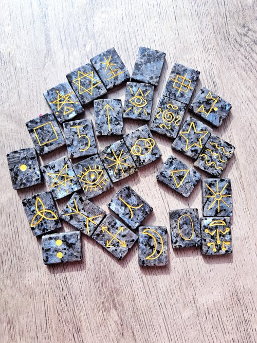 28女巫符文手工雕刻符石矩形符文女巫巫术异教徒 - 設計館 zorkavenera 其他 - Pinkoi
