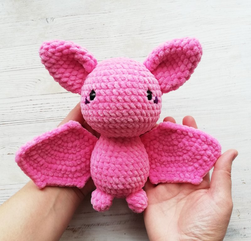 【數位】Crochet bat plush pattern, amigurumi plushie bat, Halloween bat ...