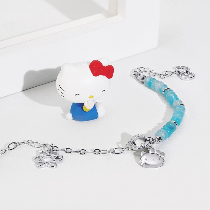 可愛DNA系列-活潑Hello Kitty天然海藍寶造型手鍊 STORY故事銀飾｜手鍊/手環人氣榜 - Pinkoi