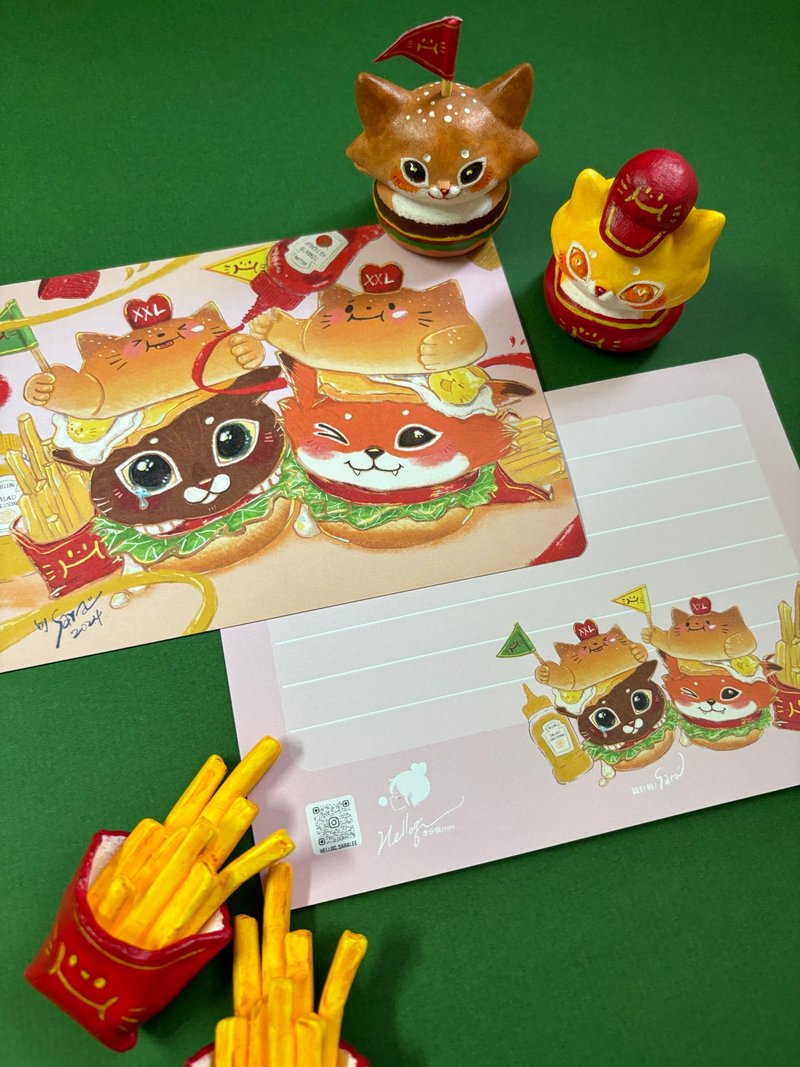 Hellog! Xiaoqueban-XXL Burger-300 ivory card rounded corners double ...