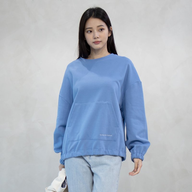 【Simply Yours】大口袋刺繡logoT 藍F Simply Yours｜女上衣/長袖上衣人氣榜 - Pinkoi