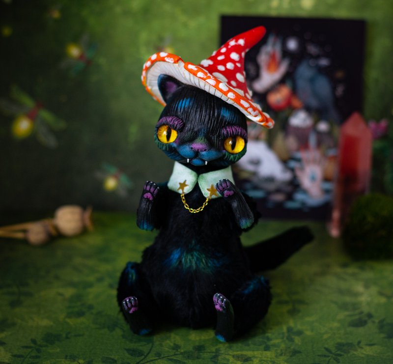Salem - Familiar Cat Handmade art doll fantasy Halloween creature Witch ...