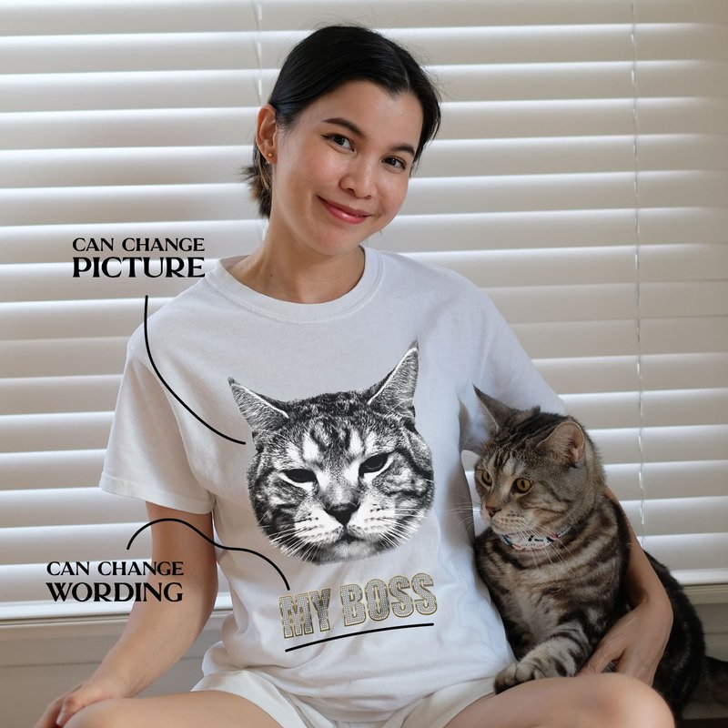CUSTOM T-SHIRT (Boss) **照片及文字內容可更改 madcat-bkk｜女 T 恤人氣榜 - Pinkoi