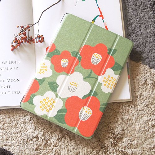 iPad Case - Camellia - notebook-type / tri-fold plastic case - Shop ...