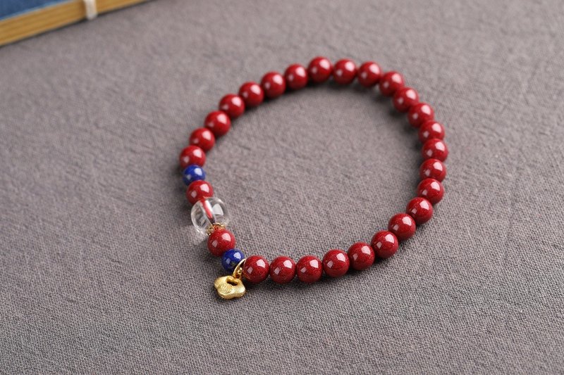 天然原礦硃砂精品紫金砂單圈手鏈 規格6mm 硃砂含量高達95以上 水墨｜手鍊/手環人氣榜 - Pinkoi