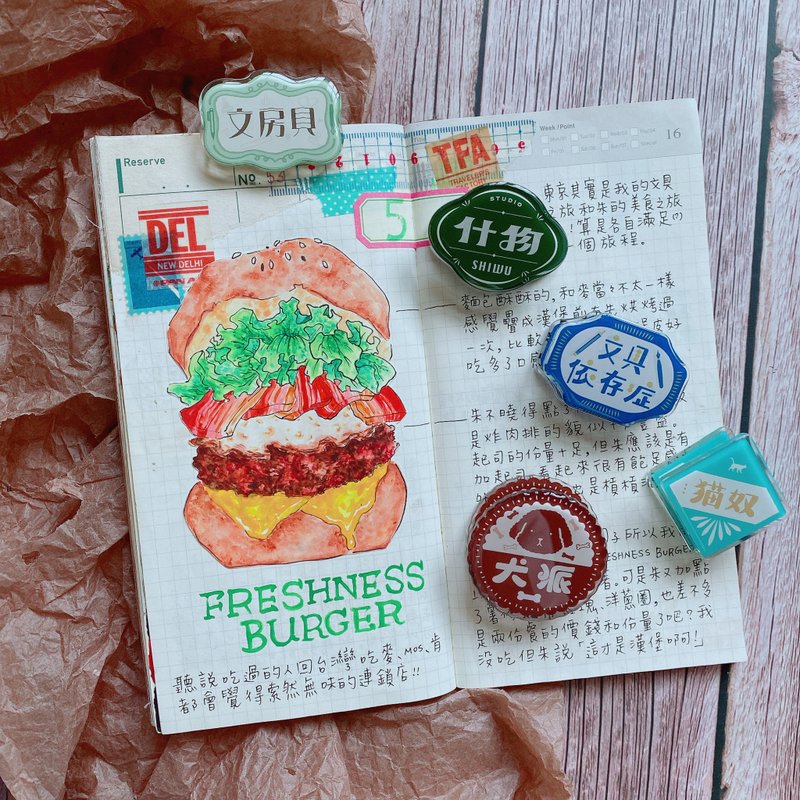 雙面滴膠壓克力萬用夾 犬派 什物 Shiwu Studio｜其他人氣榜 - Pinkoi