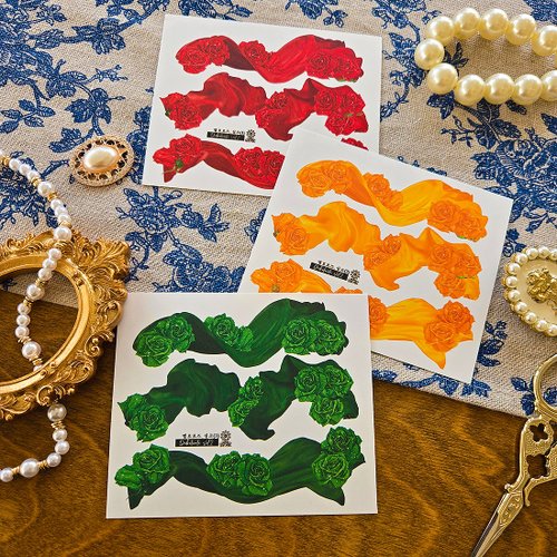 *Melo Rose Silk Stickers (8colors) - 設計館 D.B.L 貼紙 - Pinkoi