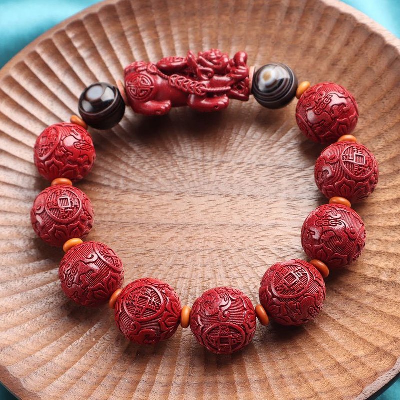 天然原礦硃砂紫金砂貔貅 招財進寶手鏈精品 硃砂含量高達95%以上 水墨｜手鍊/手環人氣榜 - Pinkoi