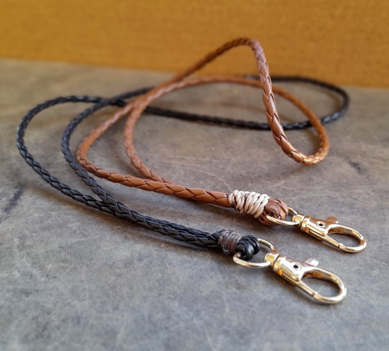 Braided Leather Keychain, Keys/ID Holder, Braided Badge Lanyard, Woven ...