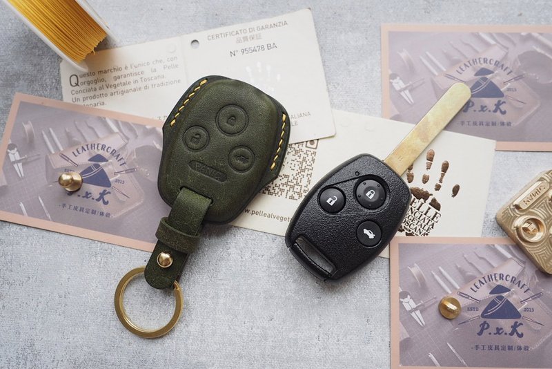Pure handmade leather Honda car key cover color style can be customized ...