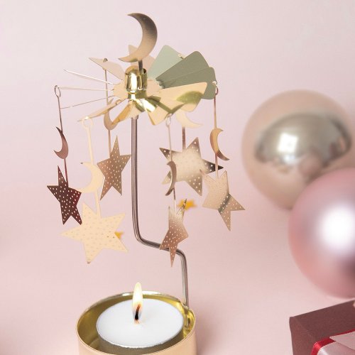 月亮與星星旋轉燭座(附蠟燭) PLUTO Design｜香氛蠟燭/燭台人氣榜 - Pinkoi