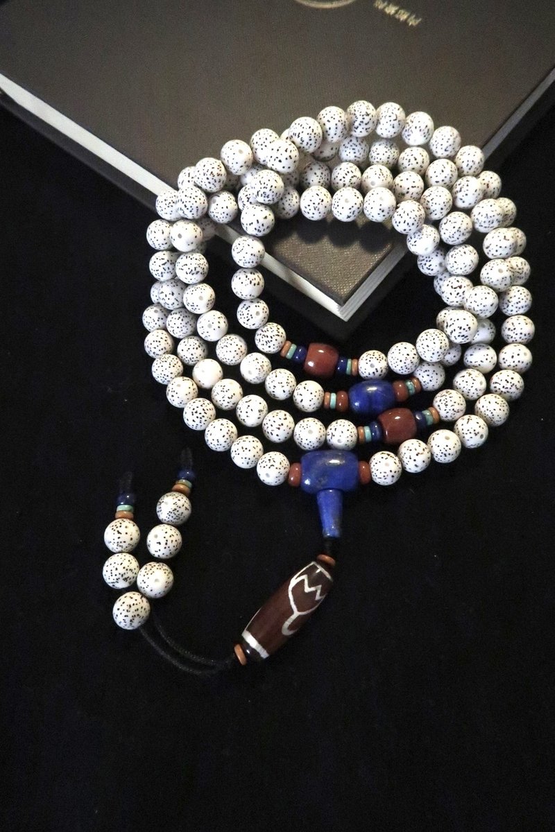 8mm 星月菩提佛珠108 南紅青金石配珠 紅瑪瑙天珠 大自在香寶館｜項鍊人氣榜 - Pinkoi