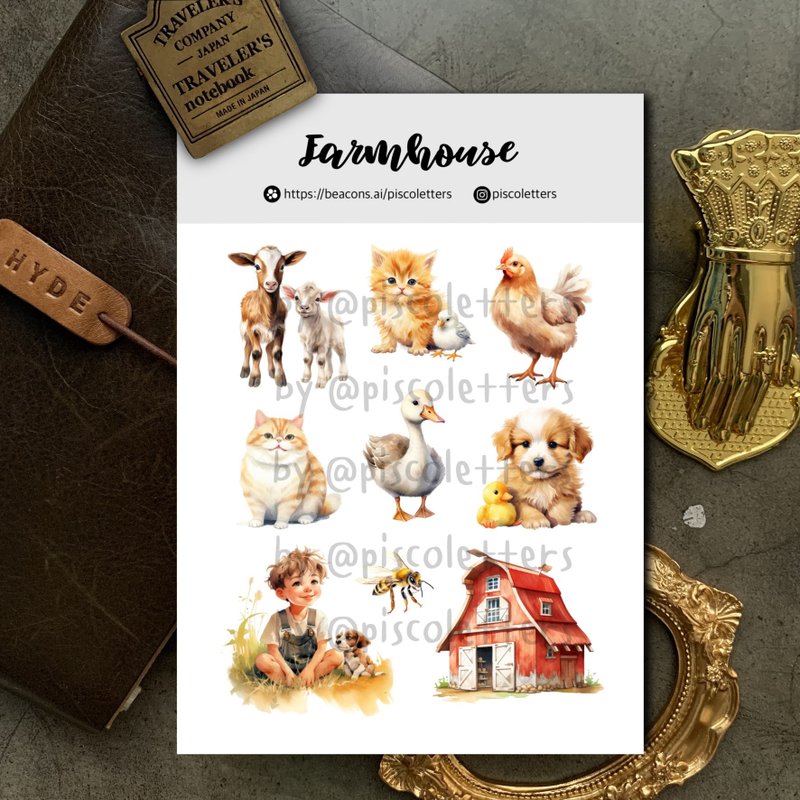 Farmhouse Sticker Sheet - Shop Piscoletters Stickers - Pinkoi