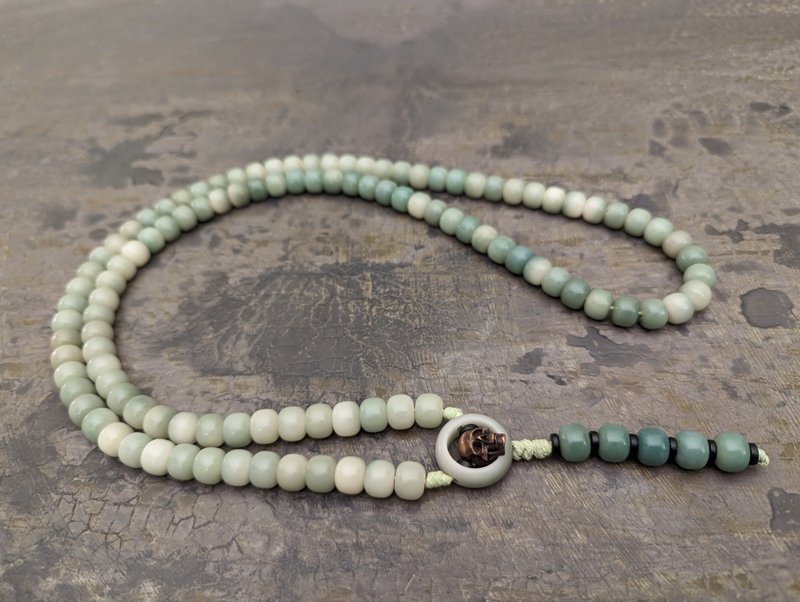 骷髏奇力念珠菩提項鍊 108 顆念珠天然綠色菩提根 mistset｜項鍊人氣榜 - Pinkoi