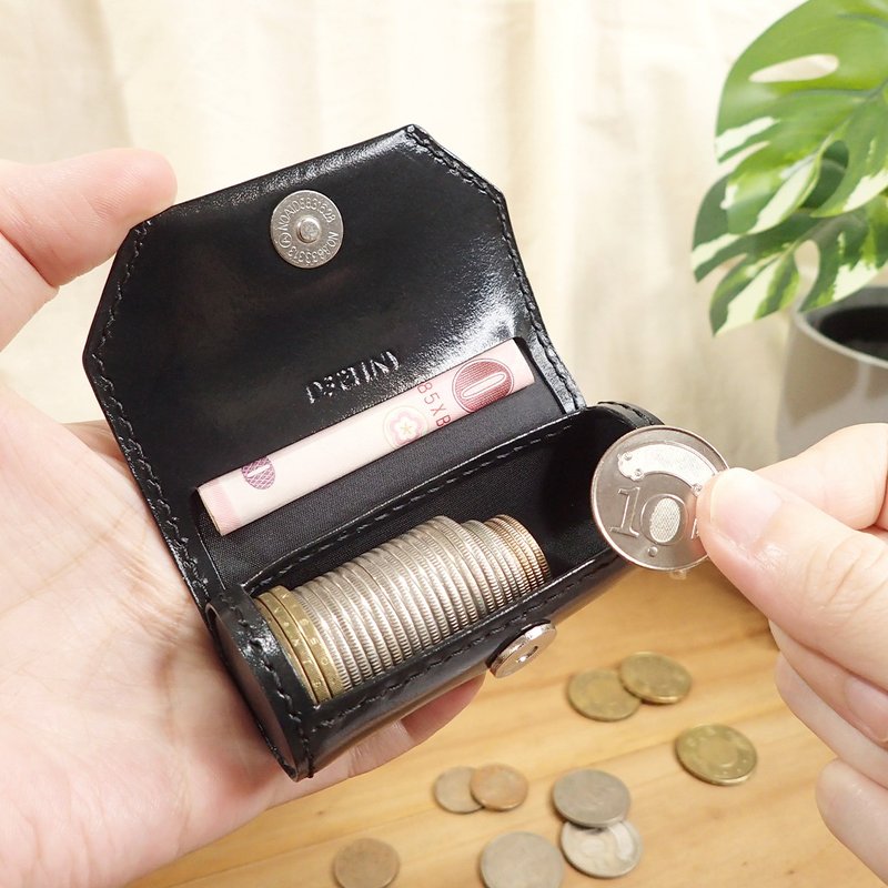 One-tube gold coin purse/classic solid color/dark black - Shop ...