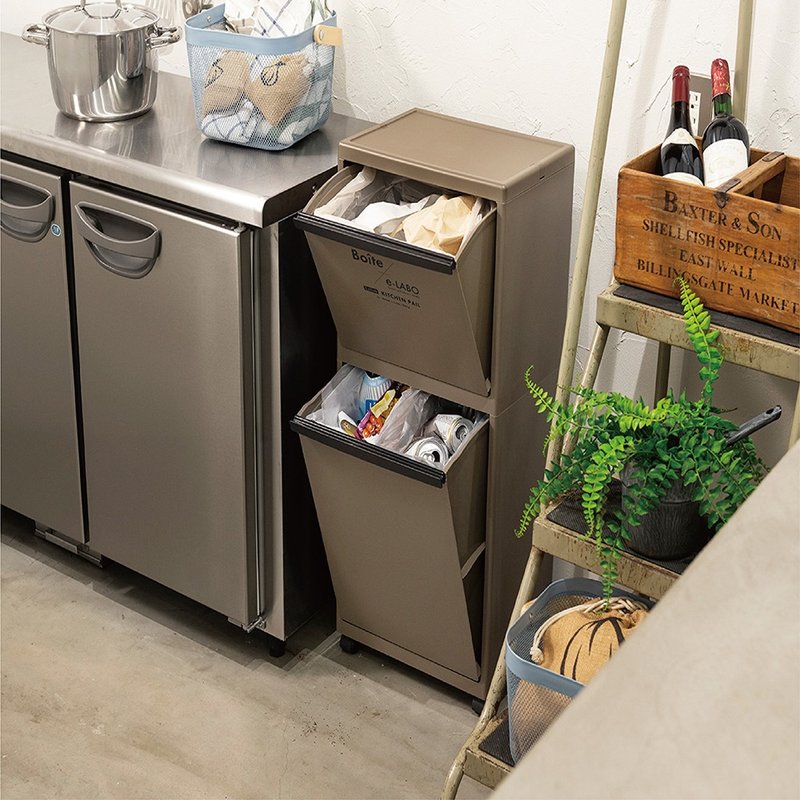 日本 LIV PLUS BESTCO Boite 雙層分類垃圾桶 this-this 雜貨研究所｜垃圾桶人氣榜 - Pinkoi