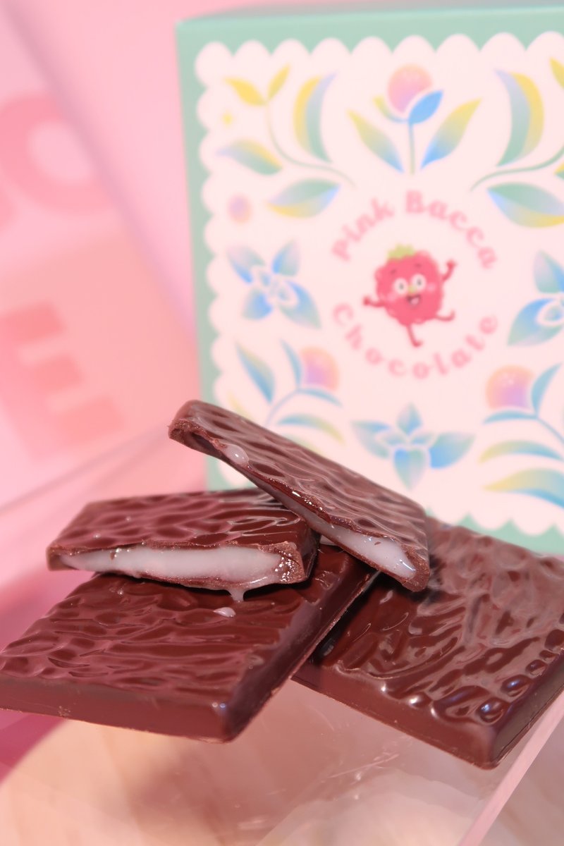 薄荷夾心巧克力薄片 Pink Bacca Chocolate 粉紅貝麗巧克力店｜巧克力人氣榜 - Pinkoi