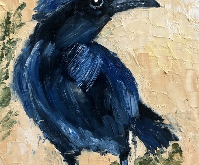 Original painting Raven Art & Collectibles Paint & Canvas Mixed Media ...