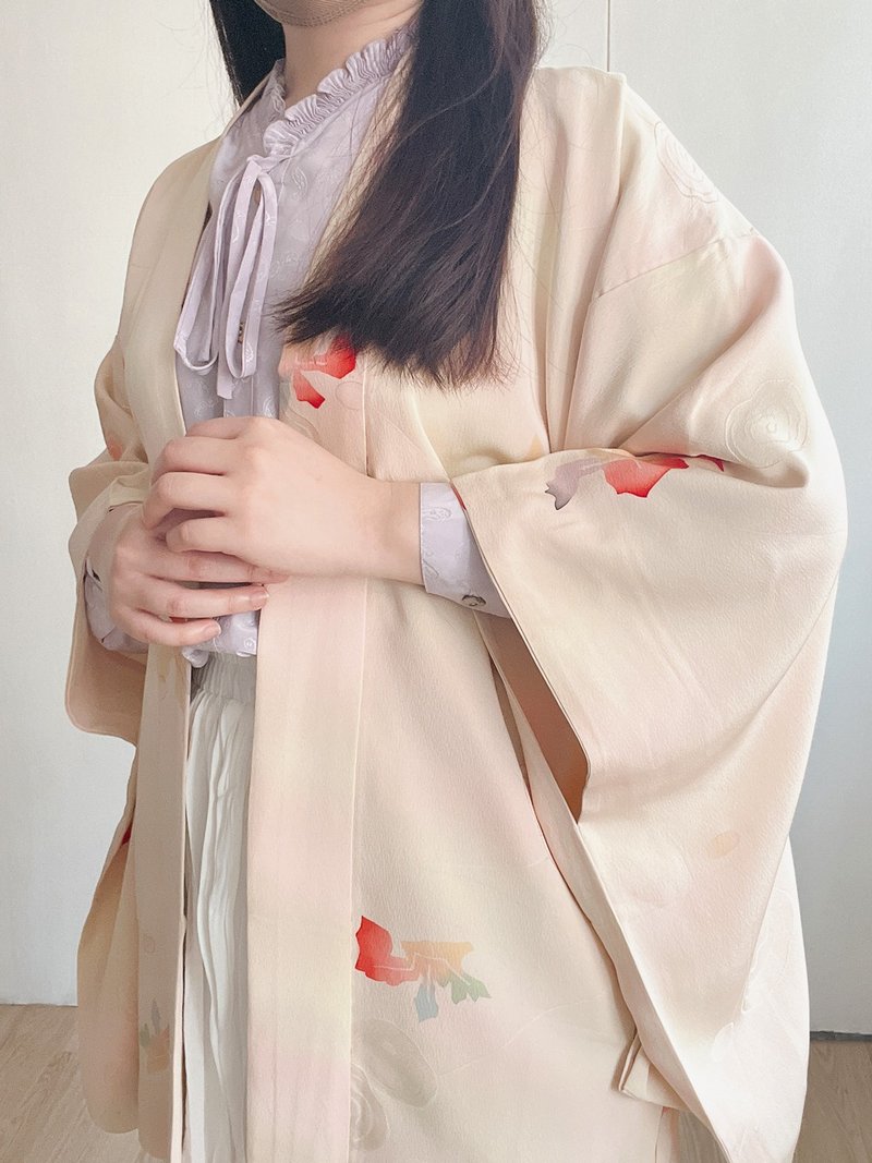 春夏日本製和風印花粉綠漸層薄款古著羽織和服外套-瑕疵特 REreburn｜女大衣/外套人氣榜 - Pinkoi