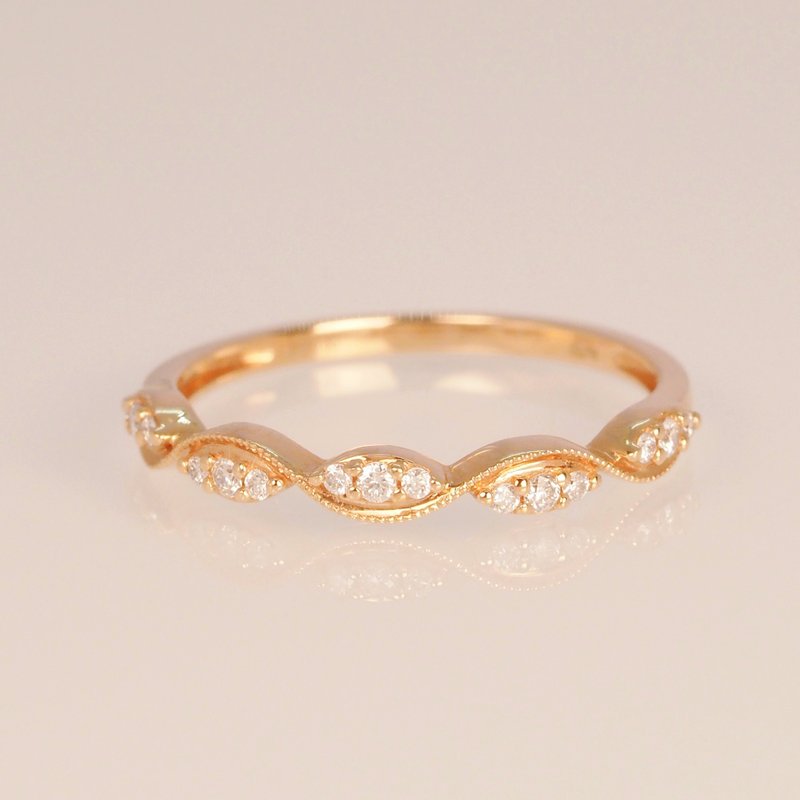 18K金鑽石奈米戒指 The Diamond Nami Ring in Roseate - 設計館 IRIZA Jewellery 戒指 - Pinkoi