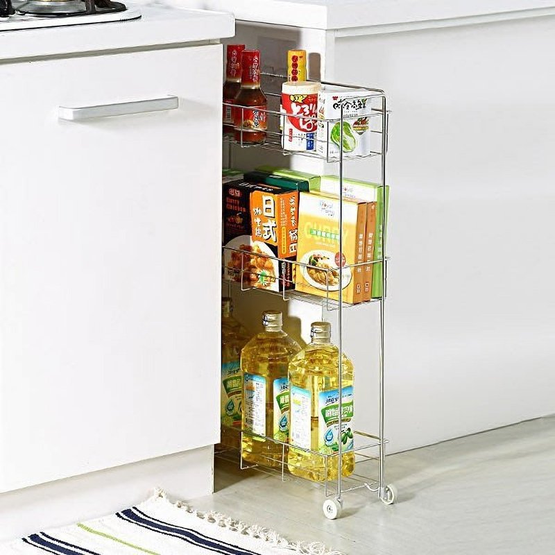 Stainless Steel slot rack large storage kitchen rack with wheel rack ...