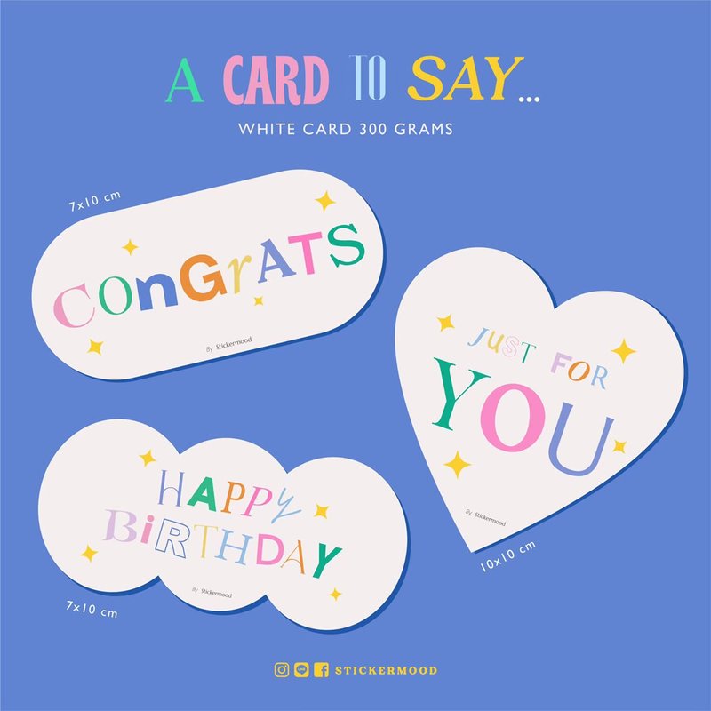 A card to say ( HBD, congrats, just for you card ) stickermood｜卡片/明信片人氣榜 - Pinkoi