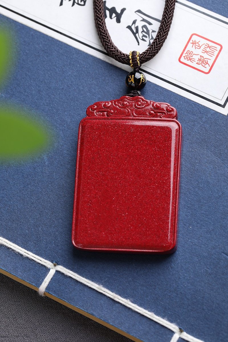 Natural cinnabar necklace, purple gold sand pendant, cinnabar content over 95%, follow us to get ...