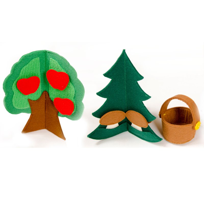 【Digital】PDF Pattern and Tutorial to sew Trees and basket from felt ...