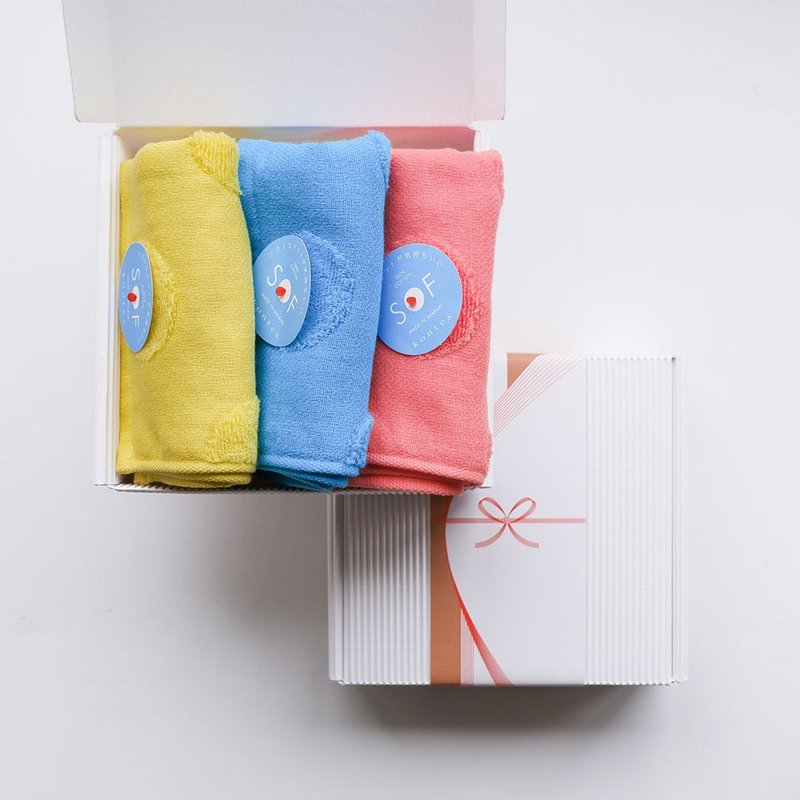 【kontex】日本今治SOF點點系列方巾毛巾三件組禮盒 (附提袋) Ooyii吾憶｜毛巾/浴巾人氣榜 - Pinkoi