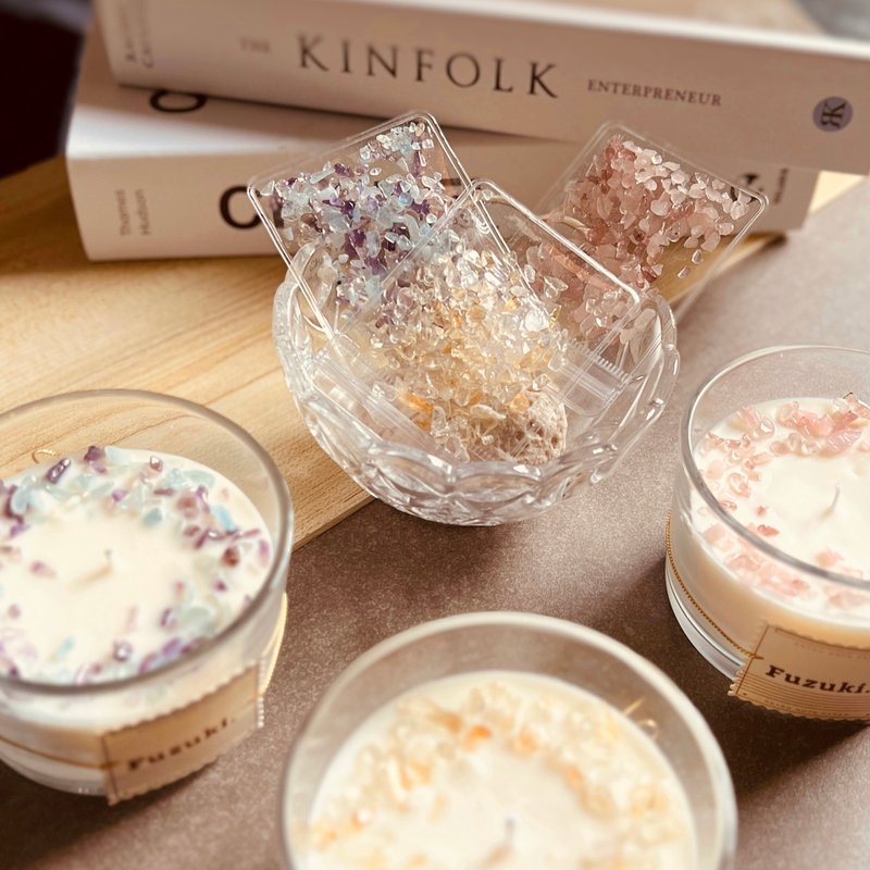 祈願水晶香氛蠟燭150g 附贈包裝與袋裝水晶碎石 Fuzuki Studio 客製化香氛蠟燭｜香氛手作美學｜香氛蠟燭/燭台人氣榜 - Pinkoi