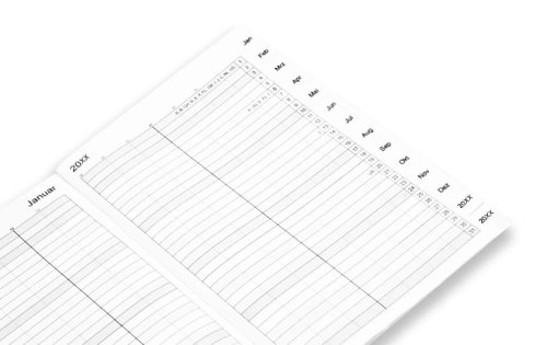 【三年曆2024~2026】尺寸A6 | 天空藍 | 德國X47 卡涅精選文具｜日曆/月曆/年曆人氣榜 - Pinkoi