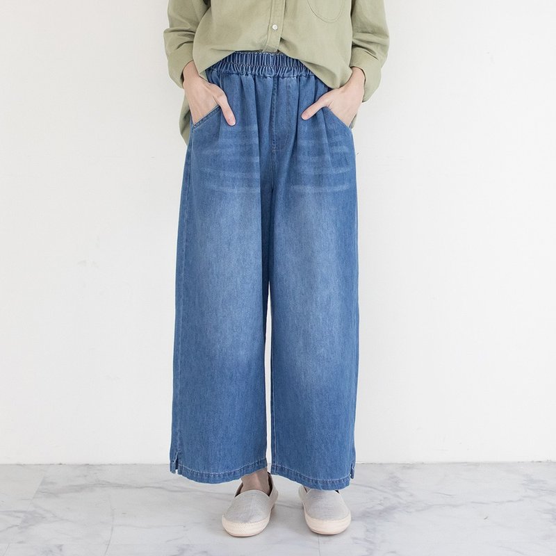 水洗牛仔九分褲 深藍F Simply Yours｜女長褲人氣榜 - Pinkoi