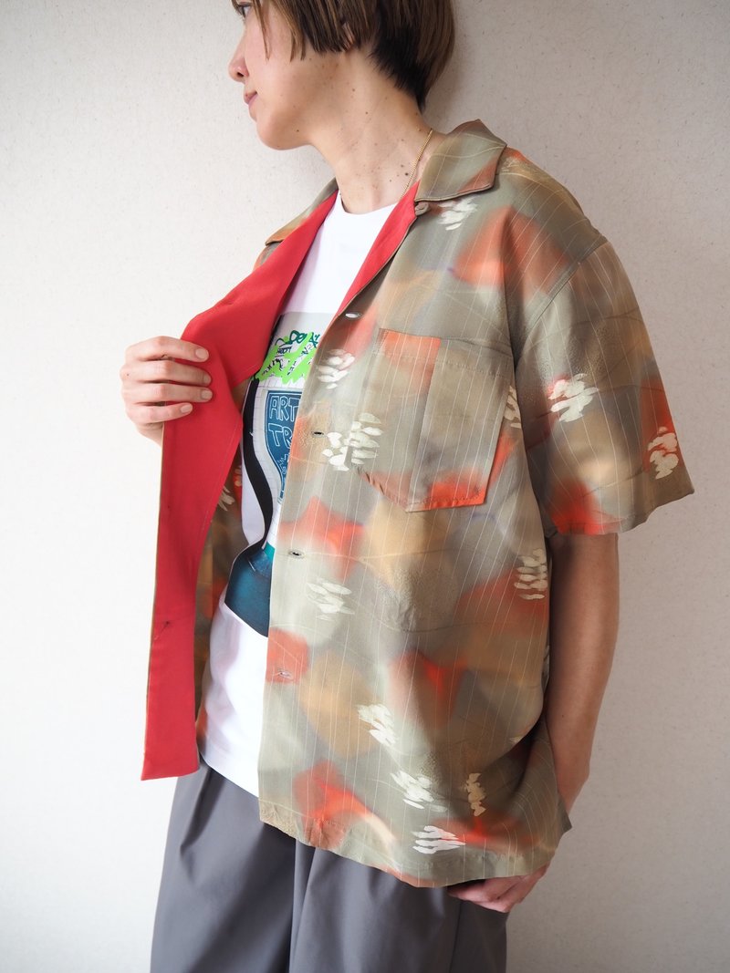 【日本製造】絲綢和服襯衫男士 M、升級改造和服服裝、獨一無二 UMUI｜男襯衫/休閒襯衫人氣榜 - Pinkoi