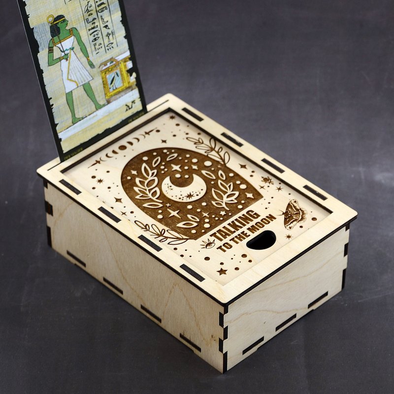 HANDMADE Magic Moon Tarot card box with card display Witch trinket box ...