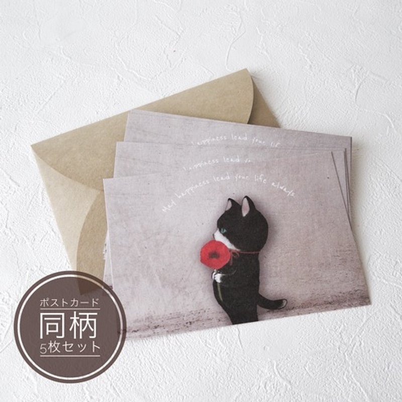 ポストカードセット / 花と子猫5枚セット hiish｜卡片/明信片人氣榜 - Pinkoi
