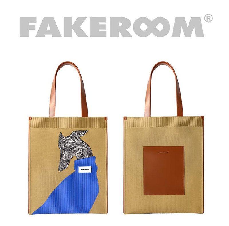 【FAKEROOM】Knitted dog tote bag shoulder bag side backpack (two sizes large/medium) - Shop MOSSY ...
