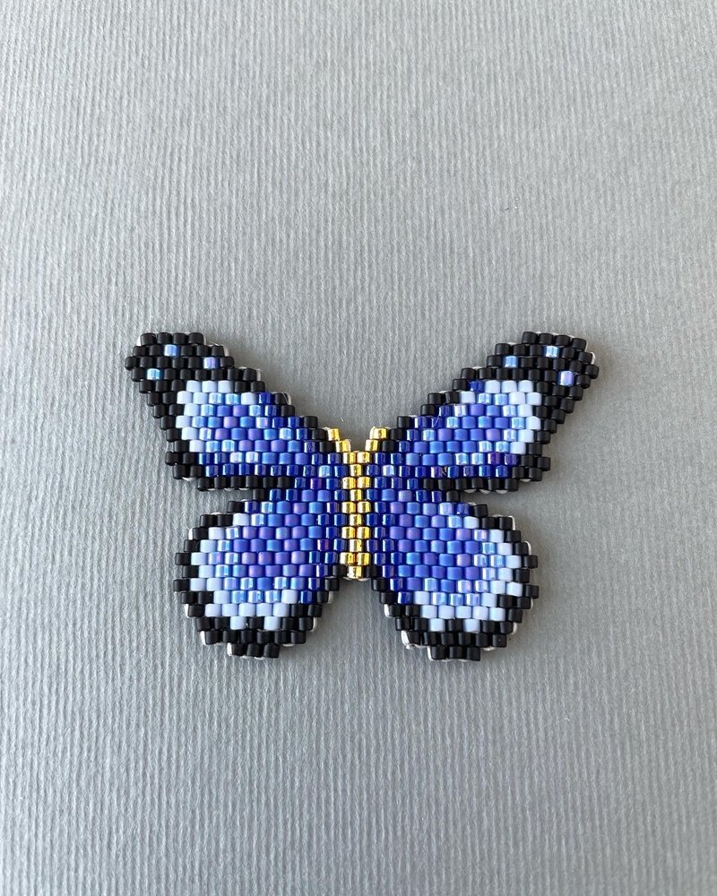 【Digital】Beaded Blue Butterfly brick stitch PDF pattern for miyuki ...