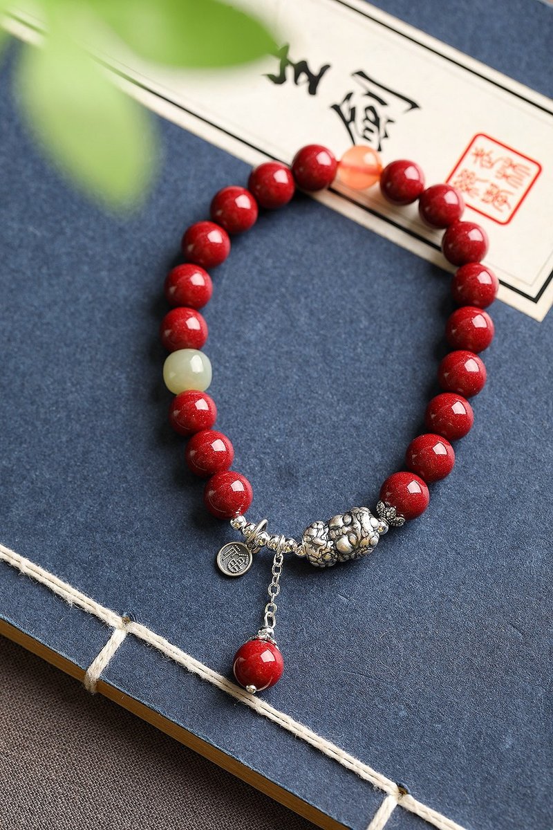 天然原礦硃砂手鍊 紫金砂手串 硃砂含量95%以上 關注領取優惠卷 朵蘭＆Dolan｜手鍊/手環人氣榜 - Pinkoi