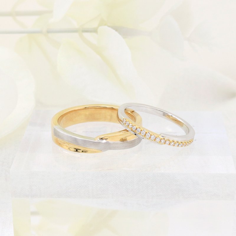 木村輕珠寶 / 18K金雙色交叉對戒 K金對戒 18K金戒指 KIMURA 木村輕金飾・輕珠寶｜戒指人氣榜 - Pinkoi