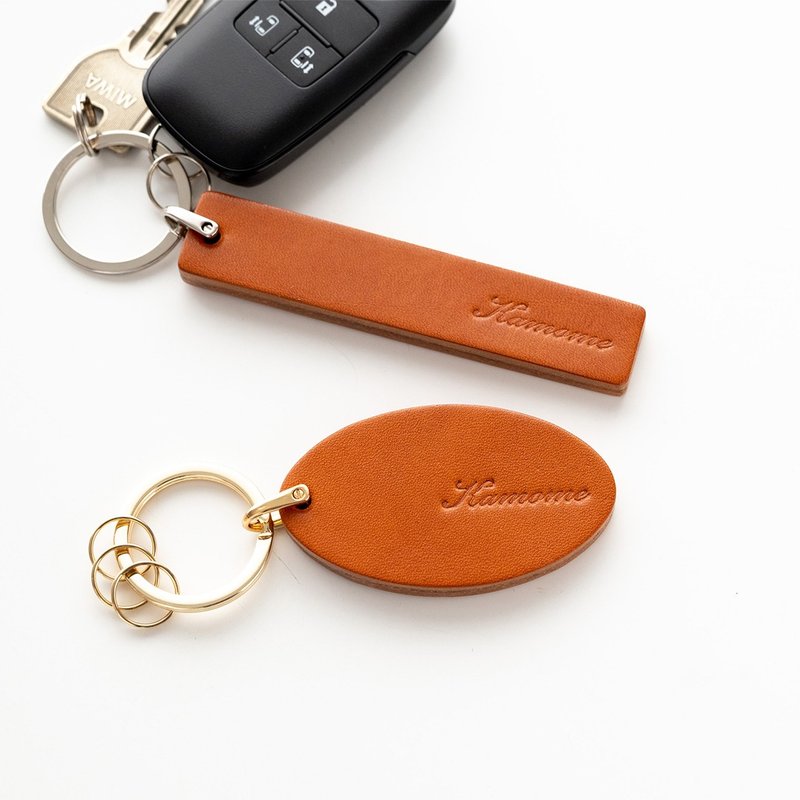栃木レザー キャメル 【 レザー キーホルダー 】名入れ 刻印 本革 キーリング ホテルキー 席札 HE05K 海鷗工坊｜鑰匙圈/鑰匙包人氣榜 - Pinkoi