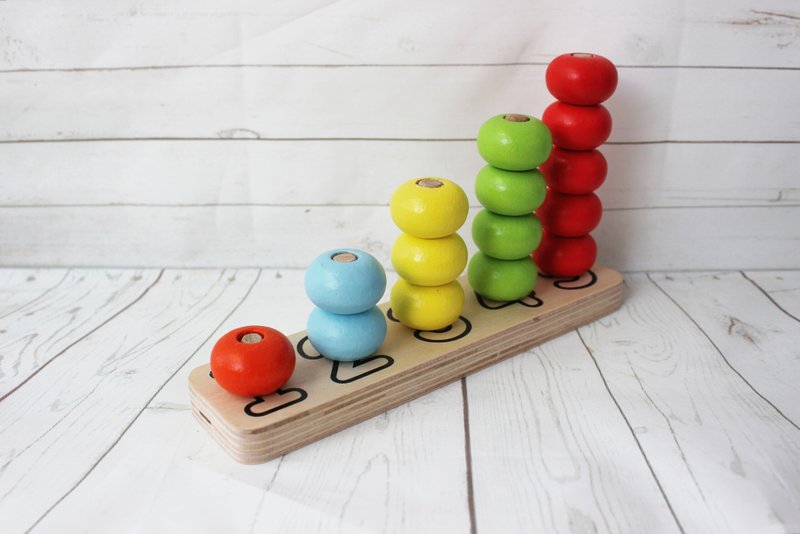 Wooden counting stacker - baby educational toy, montessori activity toy ...