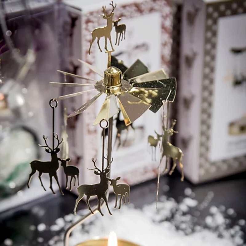 金色麋鹿旋轉燭座(附蠟燭) PLUTO Design｜香氛蠟燭/燭台人氣榜 - Pinkoi