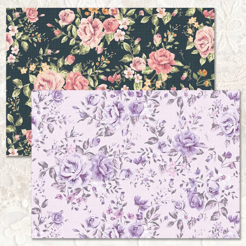 120g Sweet Rose Design Paper-Black & Purple (blue lion) A4 (suyeon ...