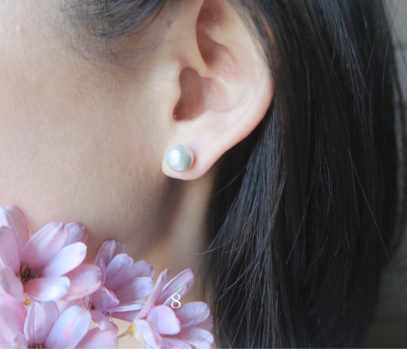 棉珍珠 單顆經典款 8mm / 10mm 亮白色 BELOVED cotton pearl 日本棉珍珠｜耳環/耳夾/耳骨夾人氣榜 - Pinkoi